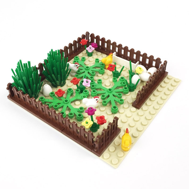 Farm Animals Trees Plants Building Blocks for Kids Compatible Classic ...